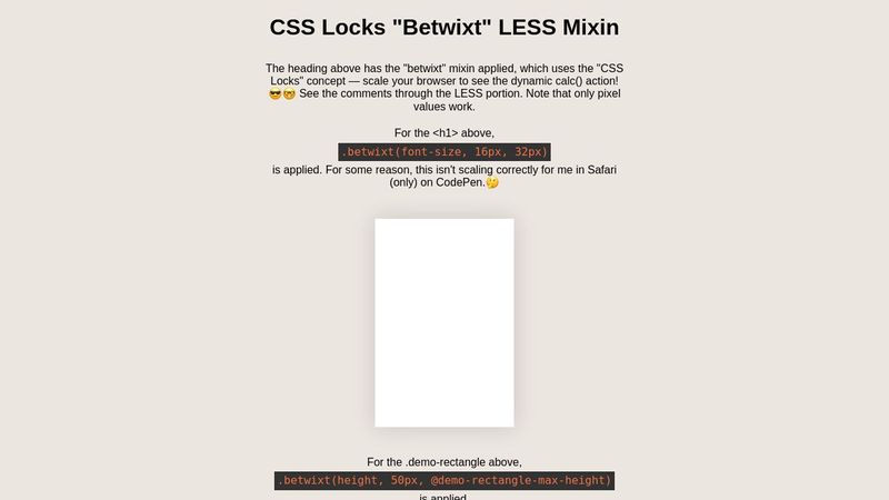 CSS Locks LESS Mixin