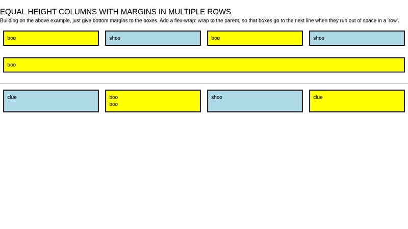 Equal Height and Width Columns using Flexbox