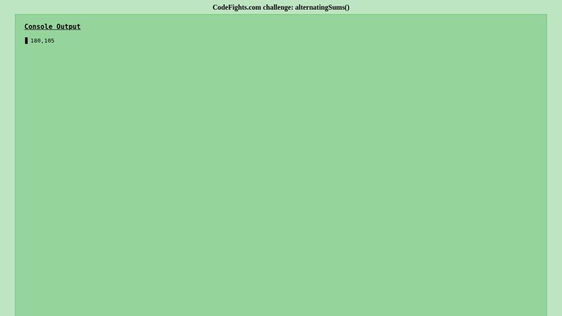 CodeFights: alternatingSums