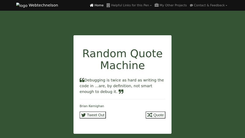Random Quote Machine Generator - FreeCodeCamp
