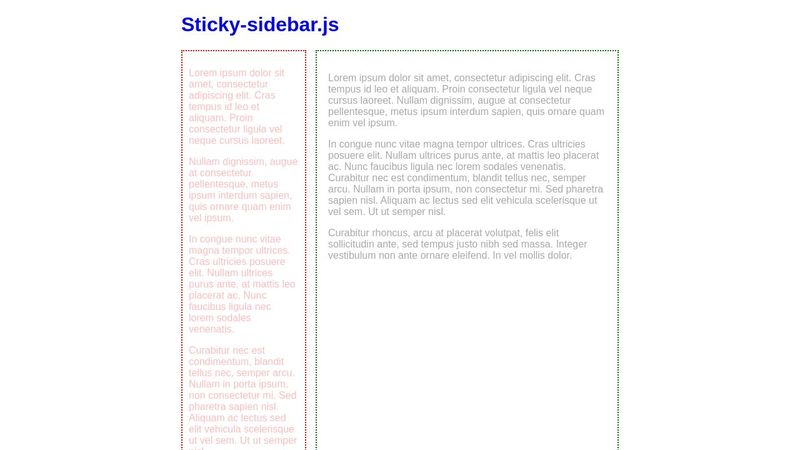 Sticky-sidebar.js jQuery plugin