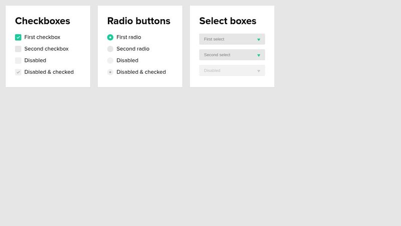 Checkboxes, Radio Buttons and Select