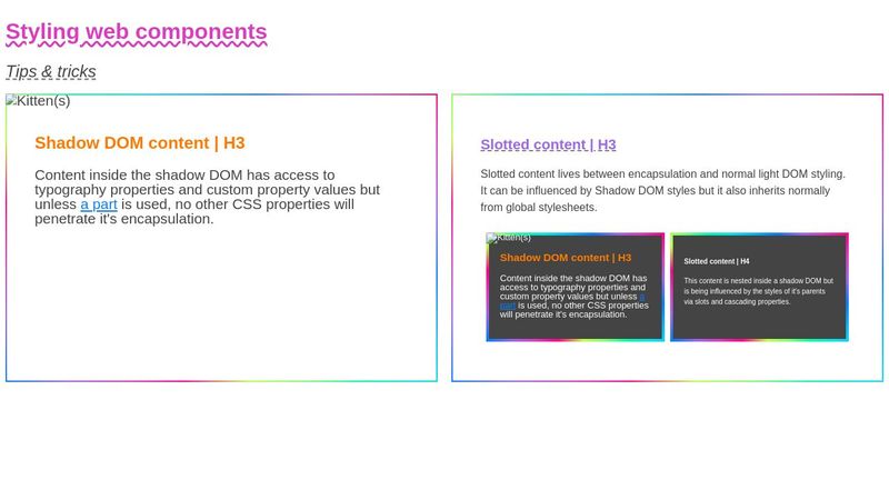 Styling web components (using scss!)