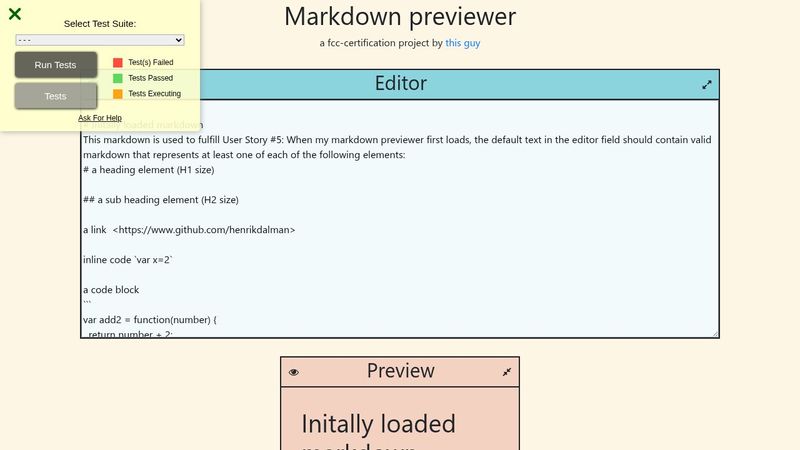 fcc-Build a Markdown Previewer