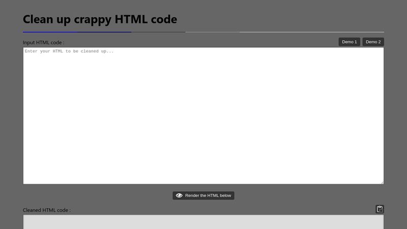 Clean up HTML code (no finished yet)