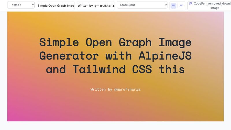 Simple Open Graph Image Generator with AlpineJS and Tailwind CSS
