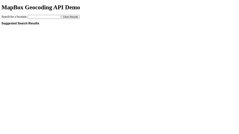 MapBox Geocoding API Demo