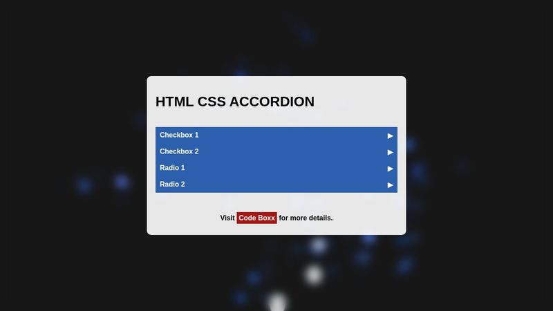 Pure HTML CSS Accordion