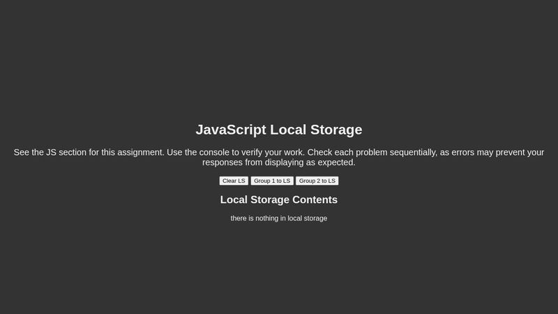 23b - Assignment: JavaScript Local Storage 2