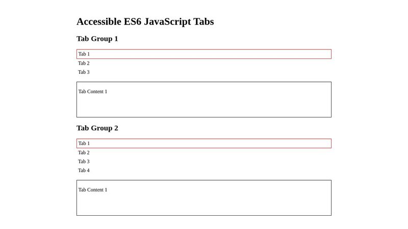 Accessible ES6 JavaScript Tabs