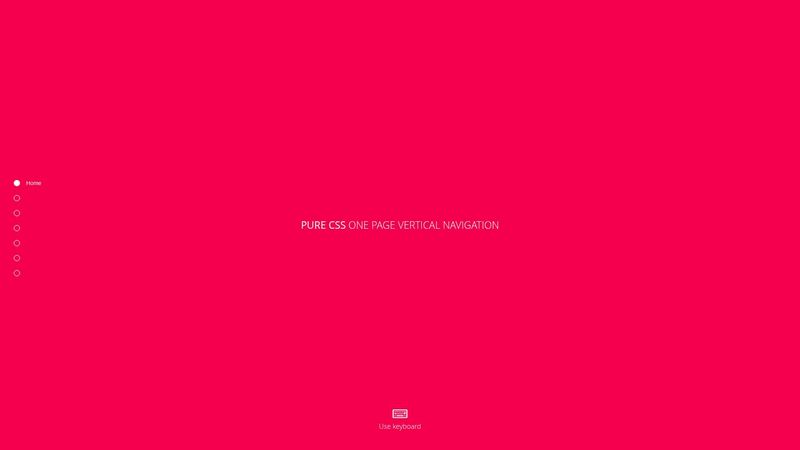 Pure CSS One page vertical navigation