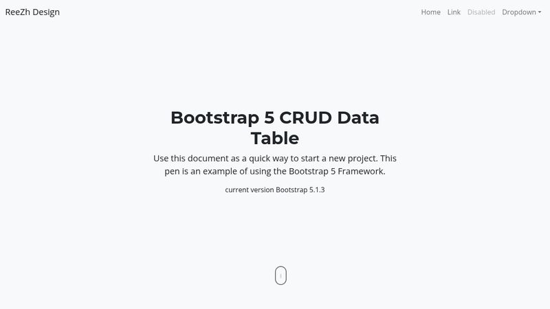Bootstrap 5 CRUD Data Table