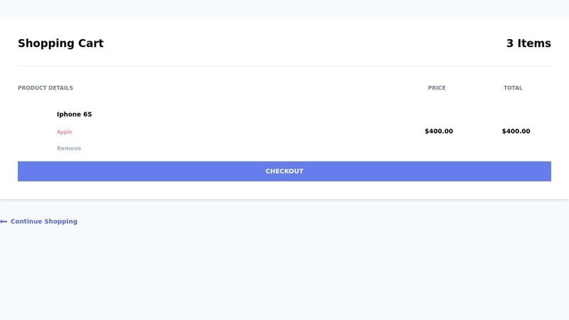 Tailwind CSS Shopping Cart