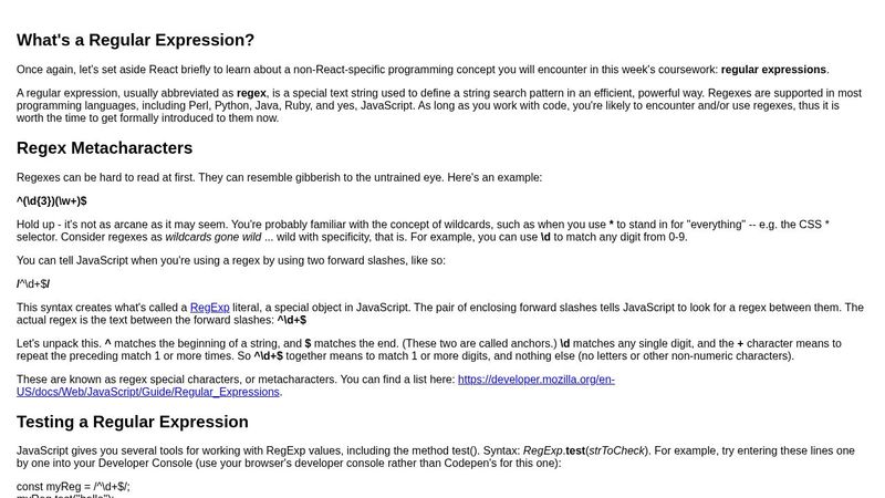 Code Challenge: Regular Expressions