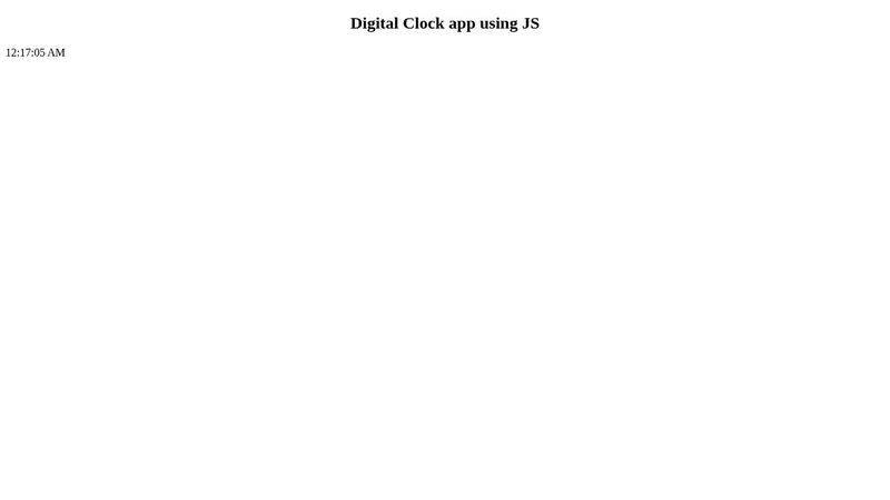 Digital Clock app using JS
