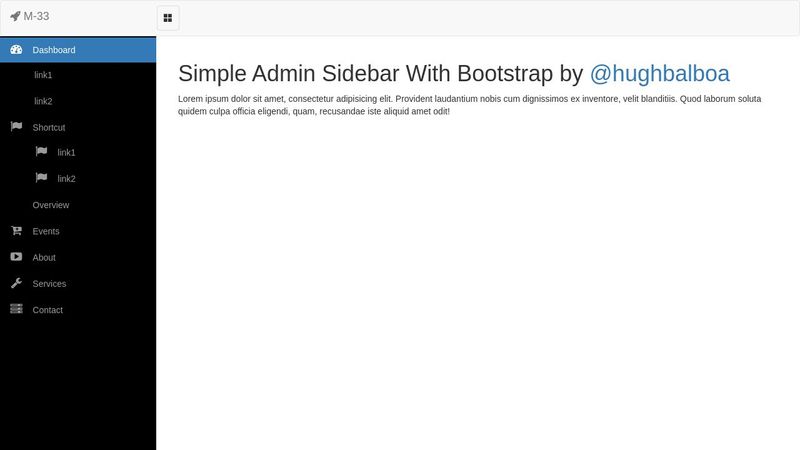 Bootstrap SideBar Menu