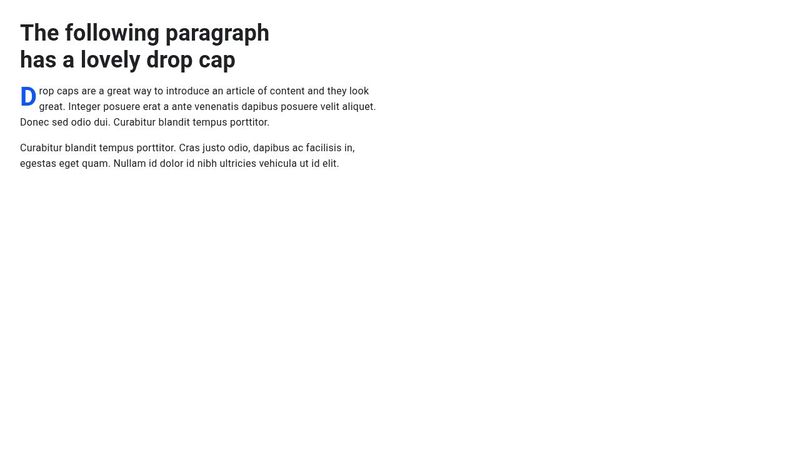 Learn CSS - Drop cap
