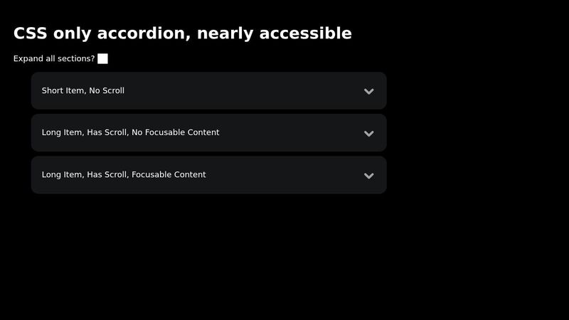 Animated Pure CSS accordion
