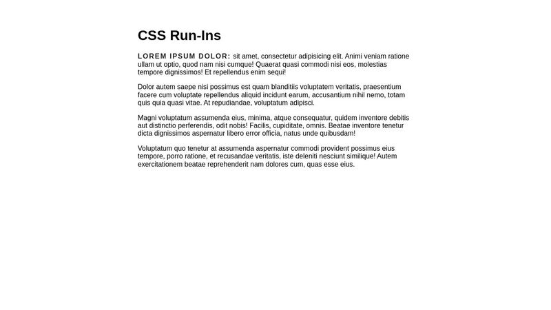 CSS Run-Ins