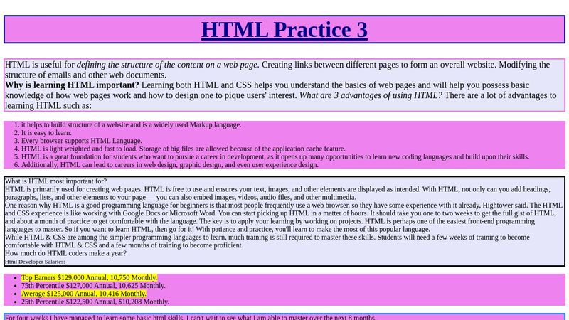 HTML Practice 3