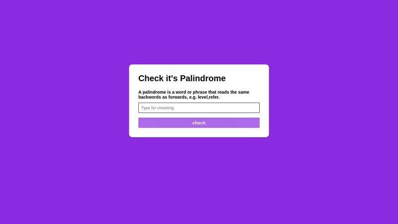 palindrome checker