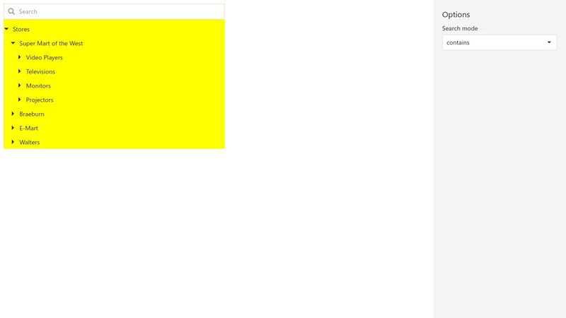 TreeView with Search Bar - DevExtreme Tree View