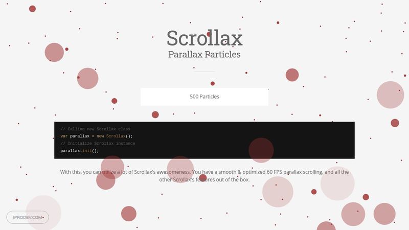 Parallax Particles via Scrollax.js