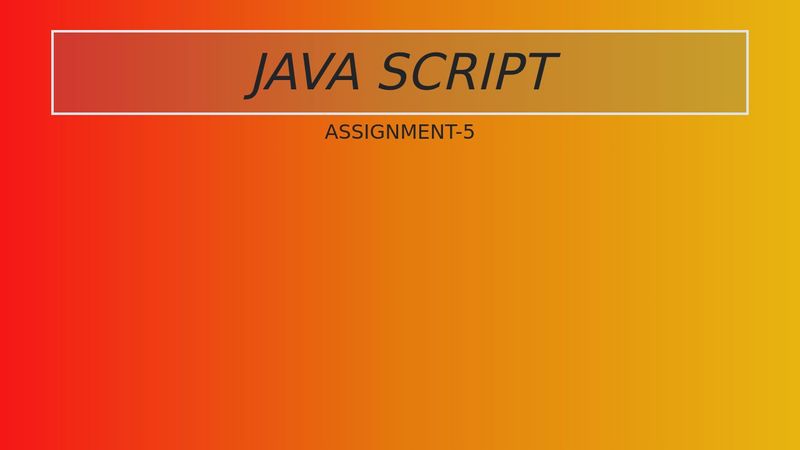 JS-Assignment-5