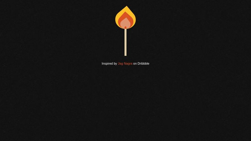 Matchstick and Flame (Pure CSS)