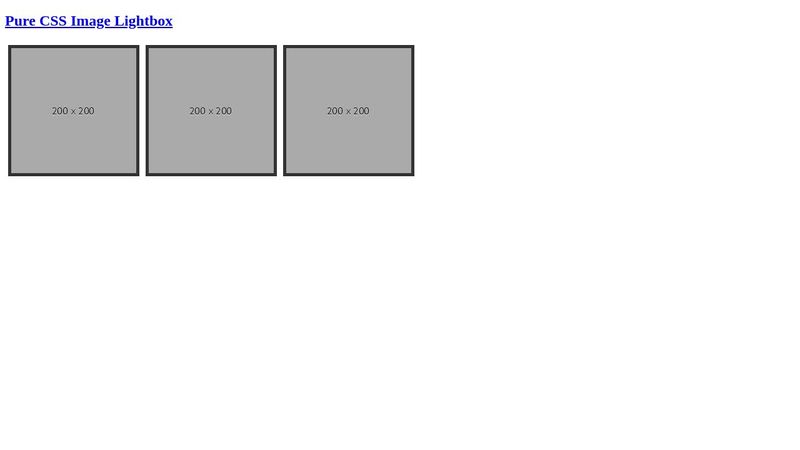 Pure CSS Image Lightbox