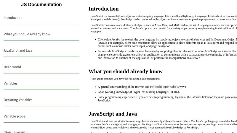 Technical Documentation Page