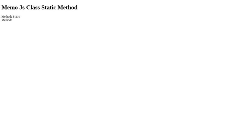 Javascript Class / Method / Static