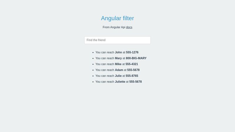Angular filter