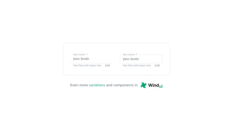 Tailwind CSS Input Groups - WindUI