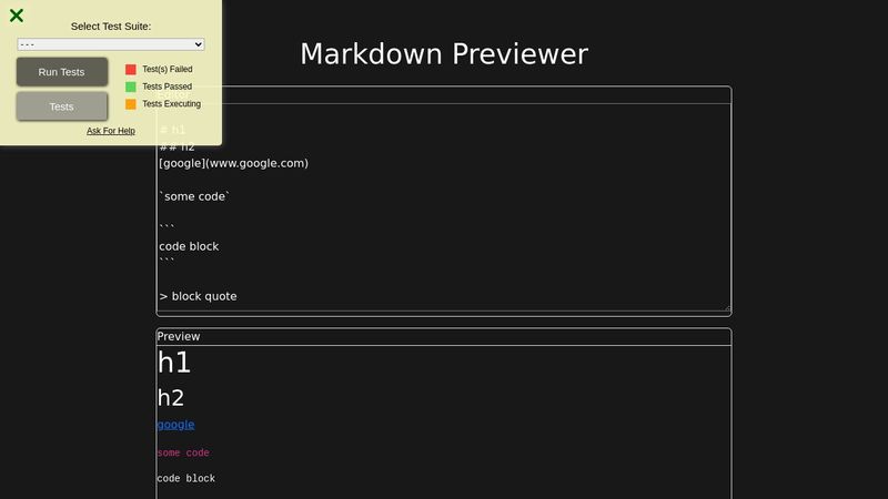 FCC - Markdown Previewer - React, bootstrap
