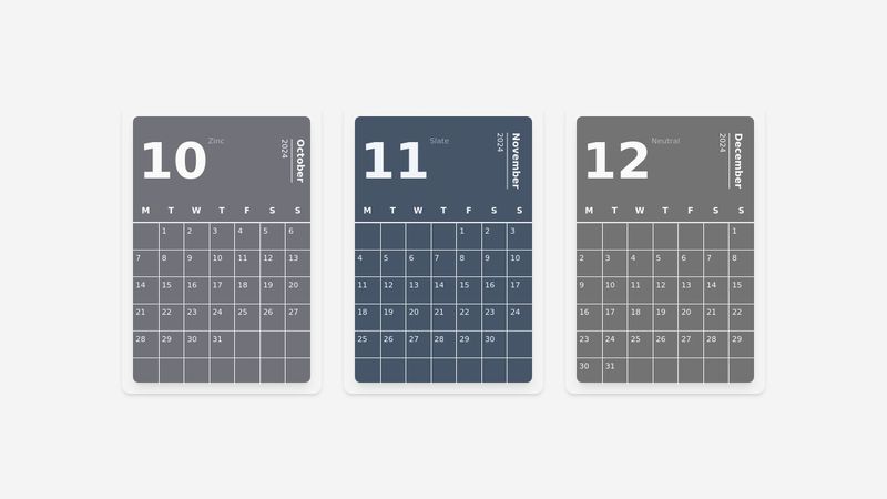 Tailwind CSS: Calendar Cards - I