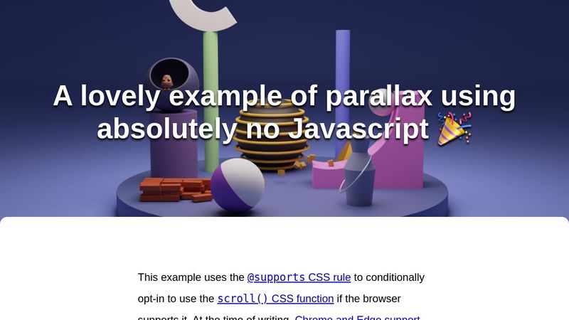 CSS-only parallax animation with @scroll-timeline