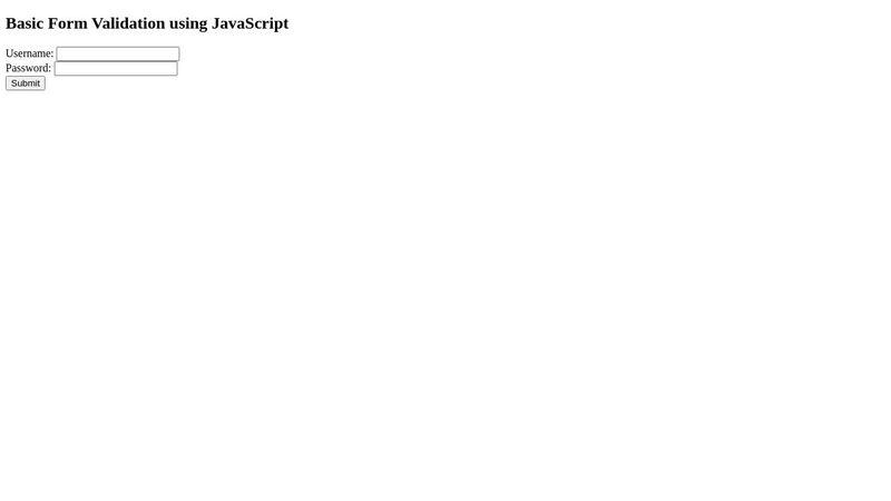 Basic Form Validation