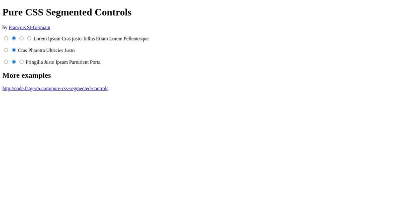 Pure CSS Segmented Controls