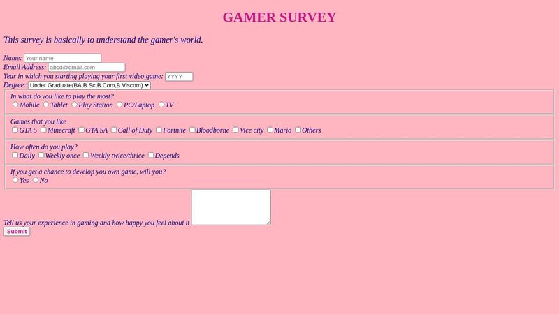 Simple Survey Form