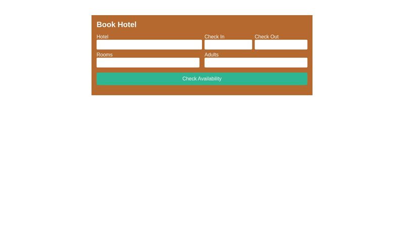 Responsive Hotel Booking Form