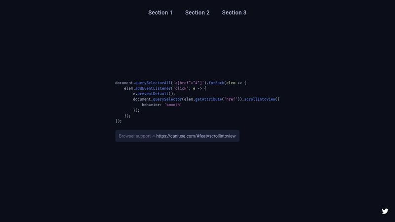 scrollIntoView Vanilla JS