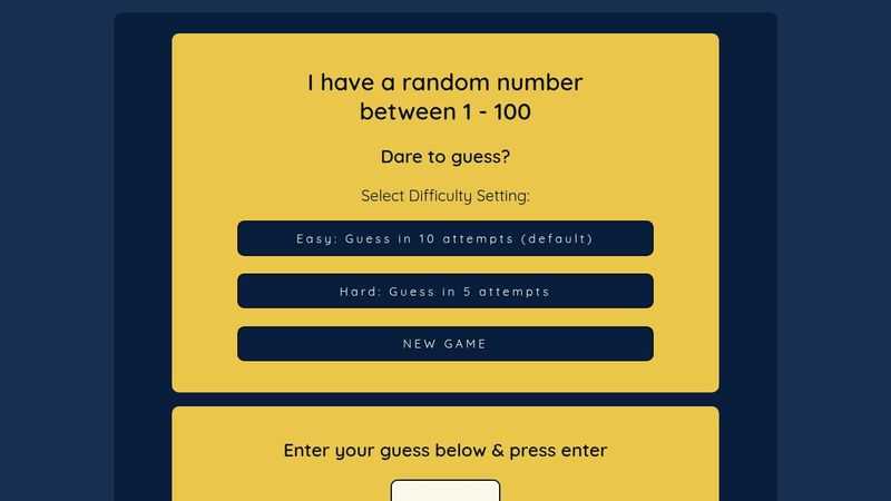 Guess The Number - Project