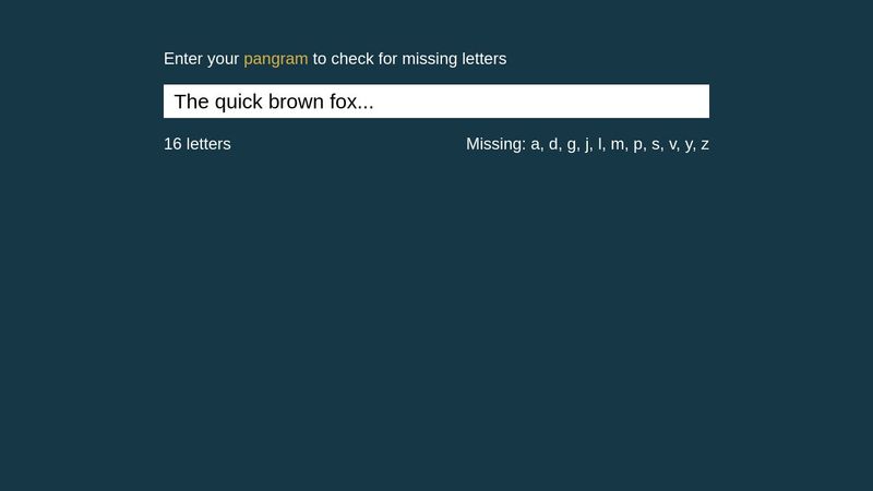 Pangram checker