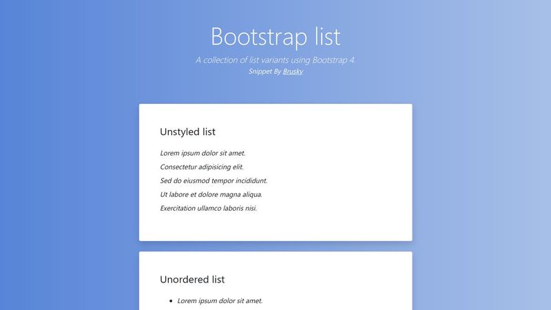 Bootstrap list
