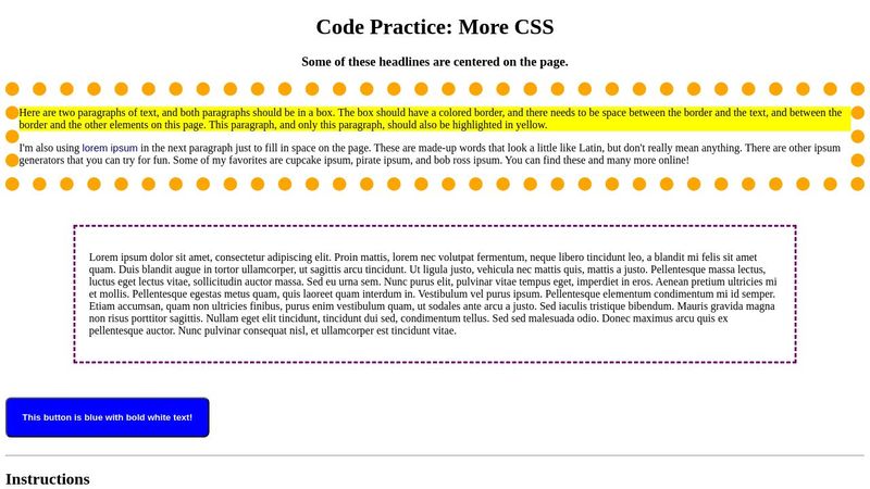 Code Practice: More CSS