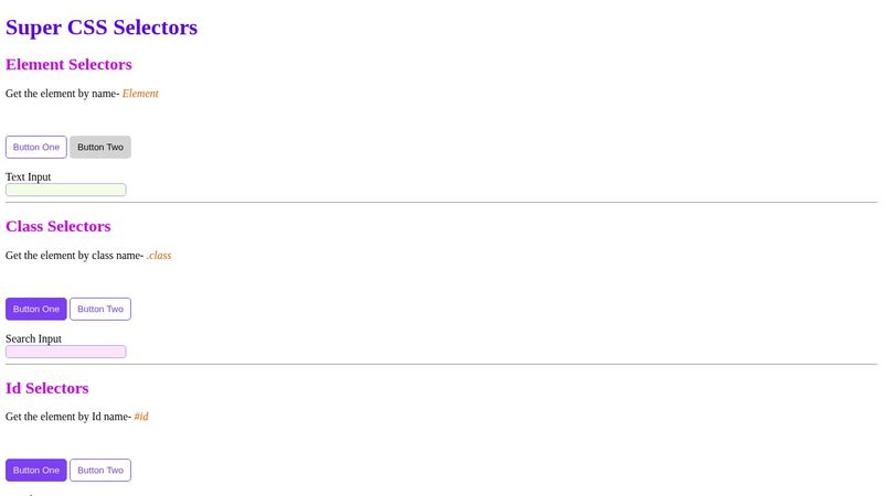 CSS Selectors with Color