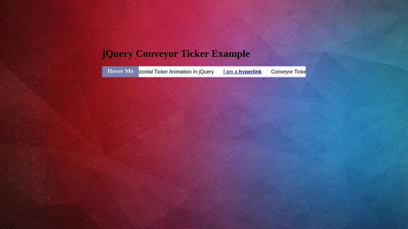 Horizontal Ticker Animation In jQuery - Conveyor Ticker