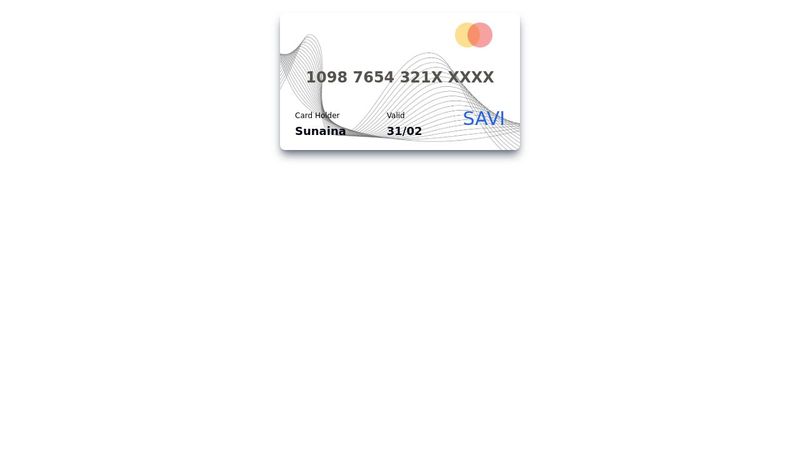 credit card (using Tailwind css)