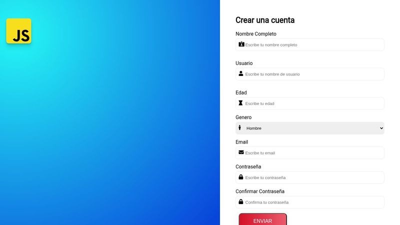 Validación de formulario HTML+CSS+JS